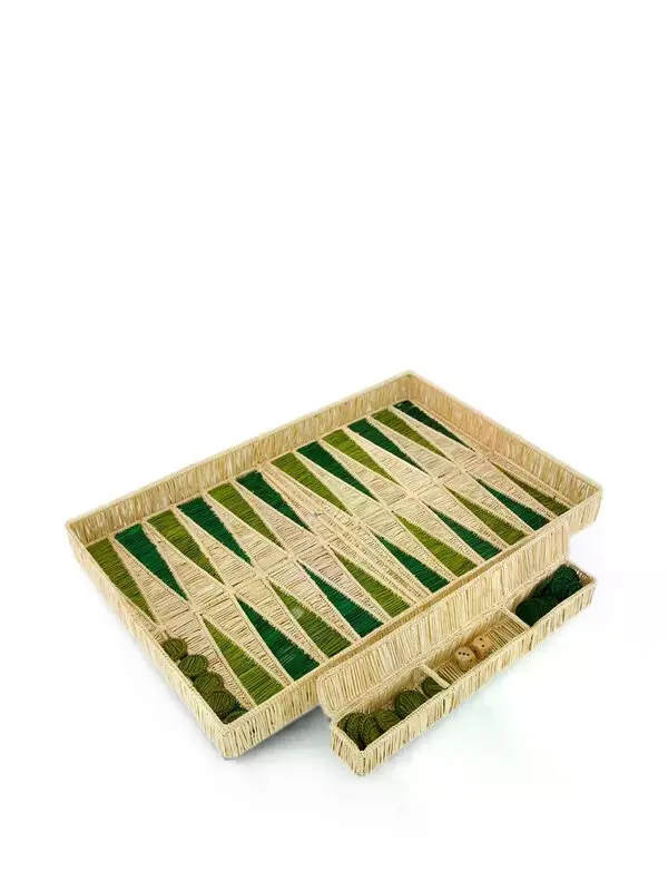 Coro Cora Backgammon Woven Board Game - Neutrals