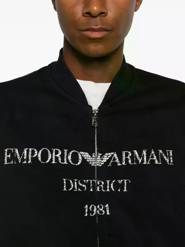 Emporio Armani Logo-print Zip-fastening Sweatshirt
