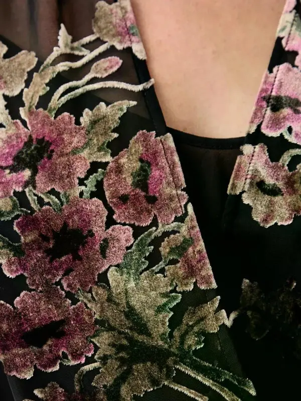 Luisa Spagnoli Lotty Floral-burnout Wrap Blouse