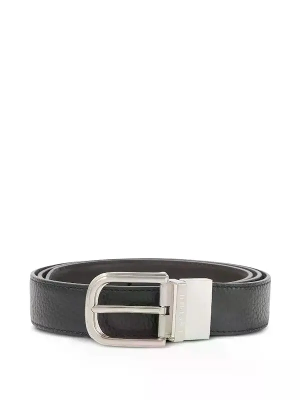 LARDINI Grained-leather Belt
