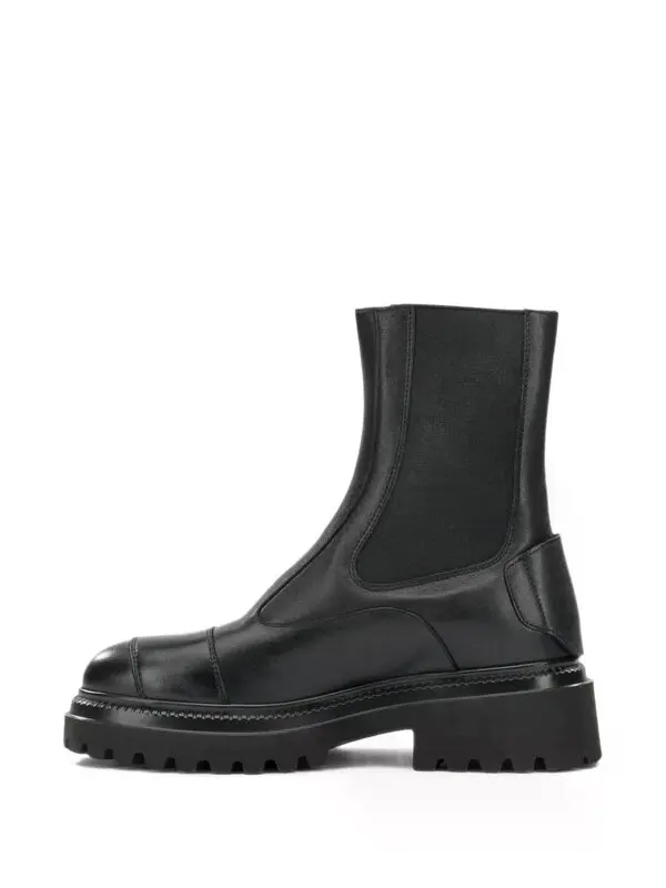 SUMMERY COPENHAGEN Buckle-detail Leather Ankle Boots