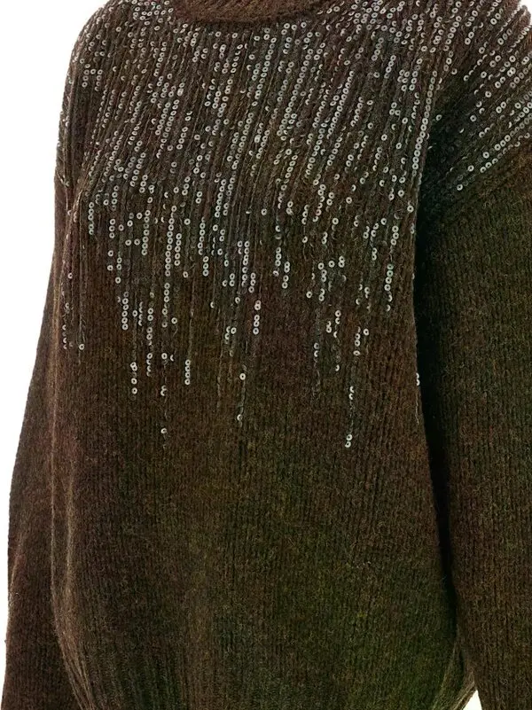 HAIKURE Sequin-embellished Ribbed-knit Sweater