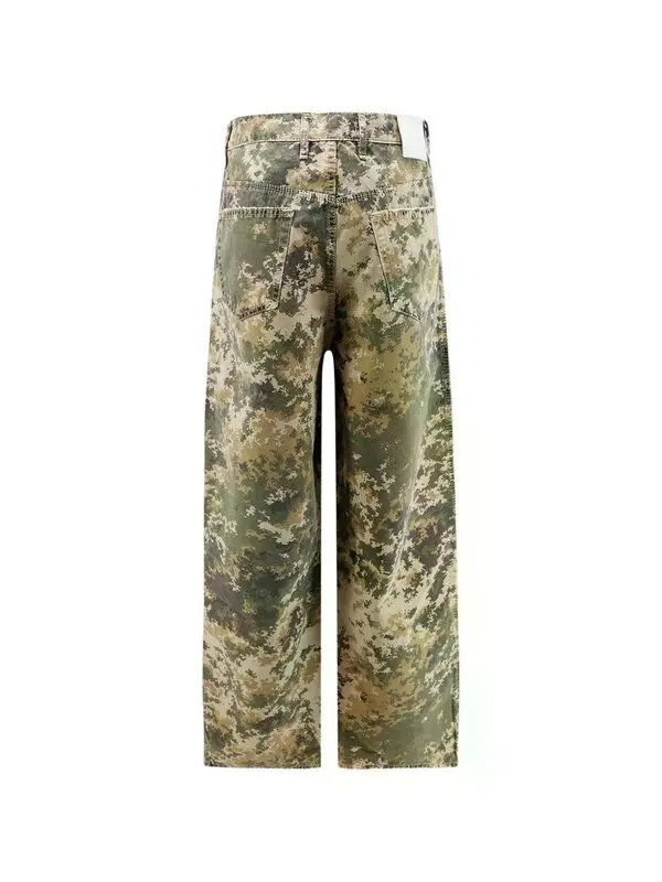 NUMERI Camouflage-print Straight-leg Trousers