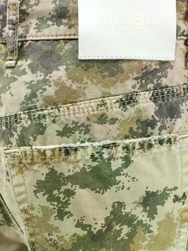 NUMERI Camouflage-print Straight-leg Trousers