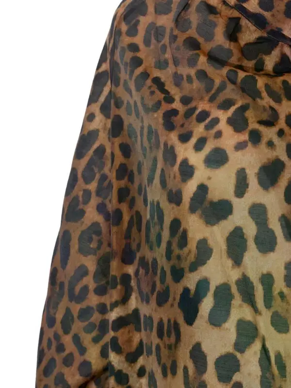 Pho Firenze Leopard-print Pussy-bow Blouse