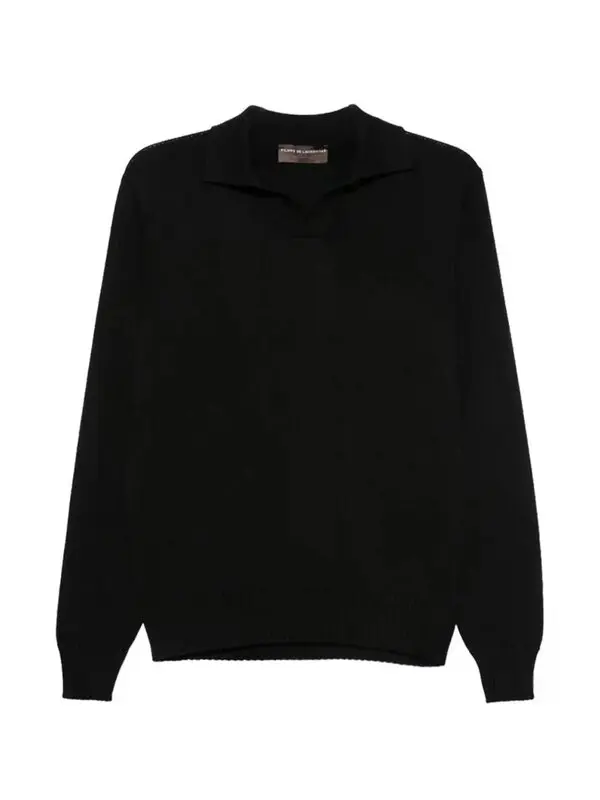 FILIPPO DE LAURENTIIS Skipper Collar Sweater - Black