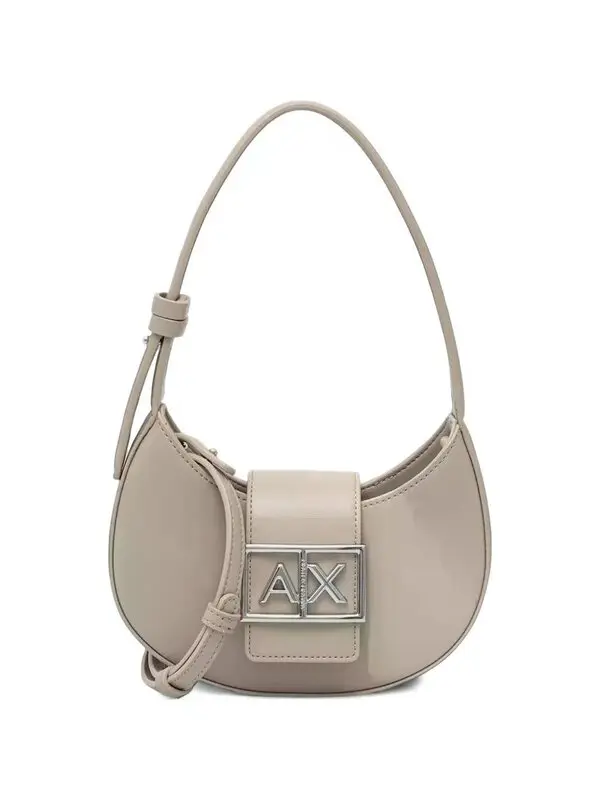 Armani Exchange Mini Logo-plaque Shoulder Bag - Neutrals