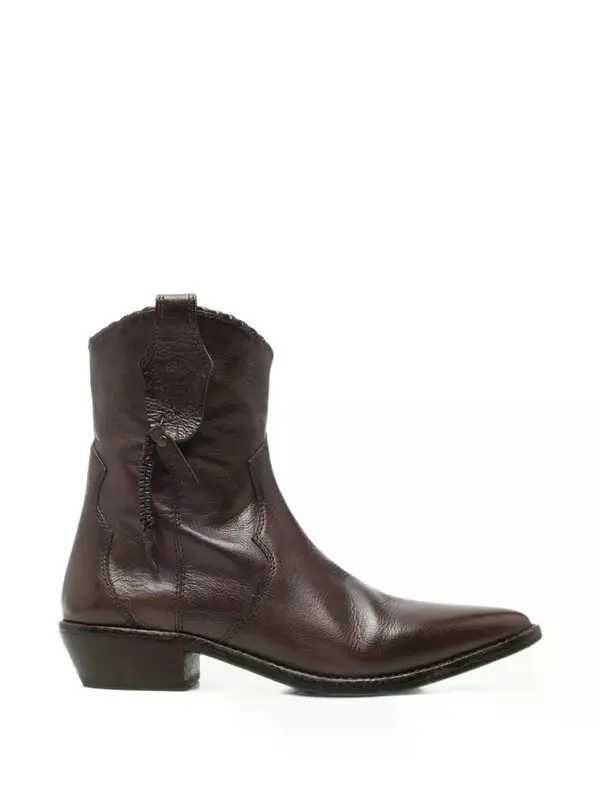 ZOLFO Pointed-toe Leather Cowboy Boots