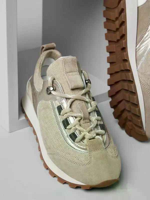 Brunello Cucinelli Panelled Lace-up Sneakers