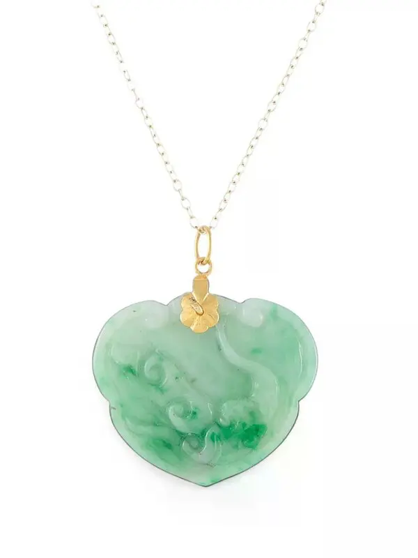 LB EXCLUSIVE Carved Jade Necklace - Gold