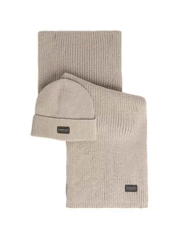 Barbour Sweeper Legacy Ribbed-knit Beanie Hat And Scarf Set