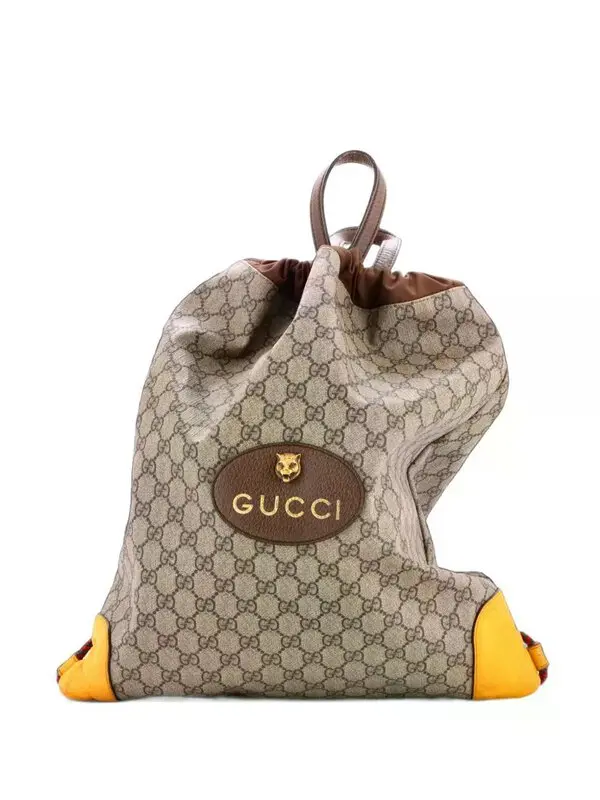 Gucci Neo Vintage Drawstring Gg Coated Canvas Large Backpack