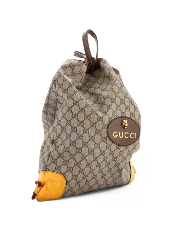 Gucci Neo Vintage Drawstring Gg Coated Canvas Large Backpack