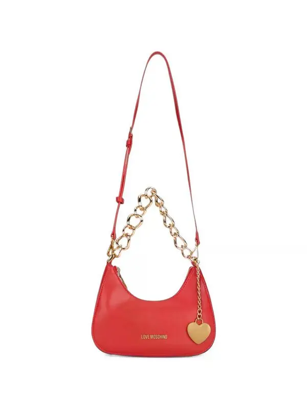 Moschino Chain-link Heart-charm Shoulder Bag - Red
