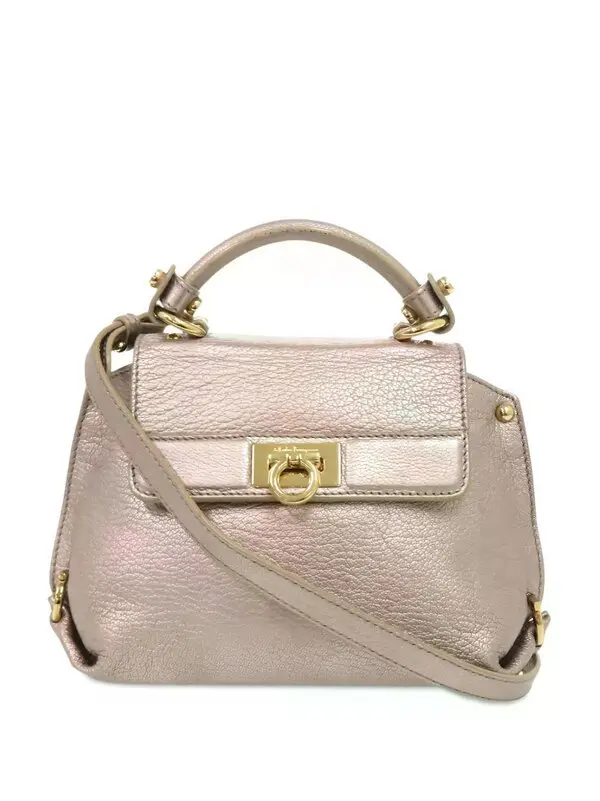 FERRAGAMO 2000-2026 Leather Gancini Satchel - Neutrals
