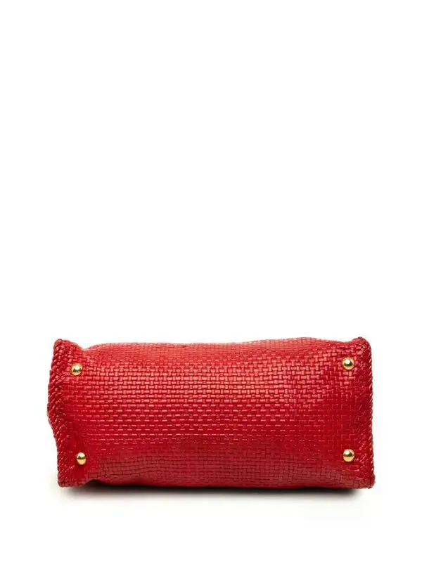 Prada 2010-2026 Small Woven Goatskin Madras Satchel