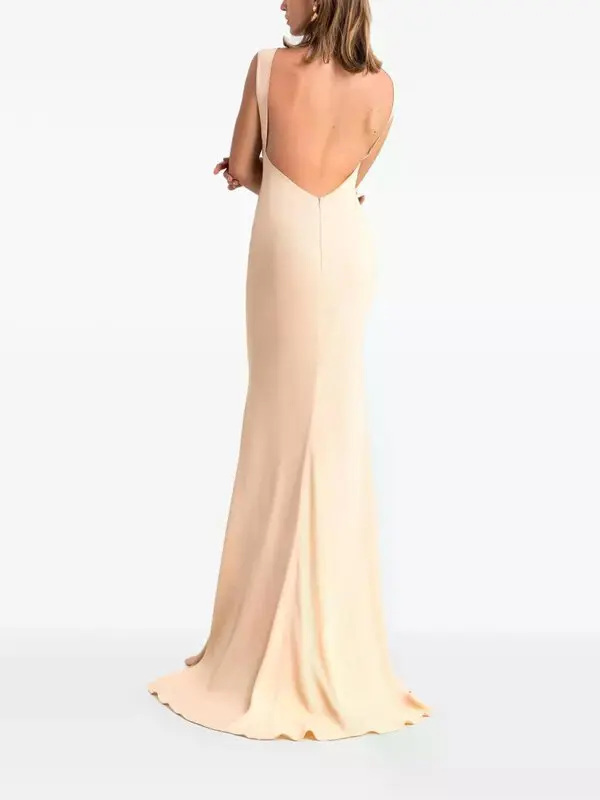 GEMY MAALOUF Cowl-neck Open-back Dress - Neutrals