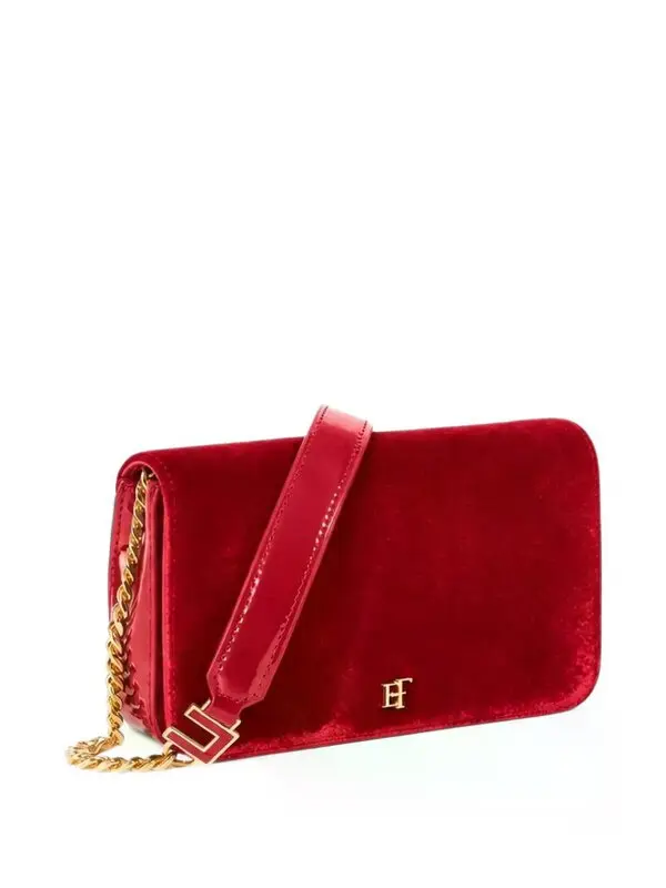 Elisabetta Franchi Croc-effect Velvet Shoulder Bag