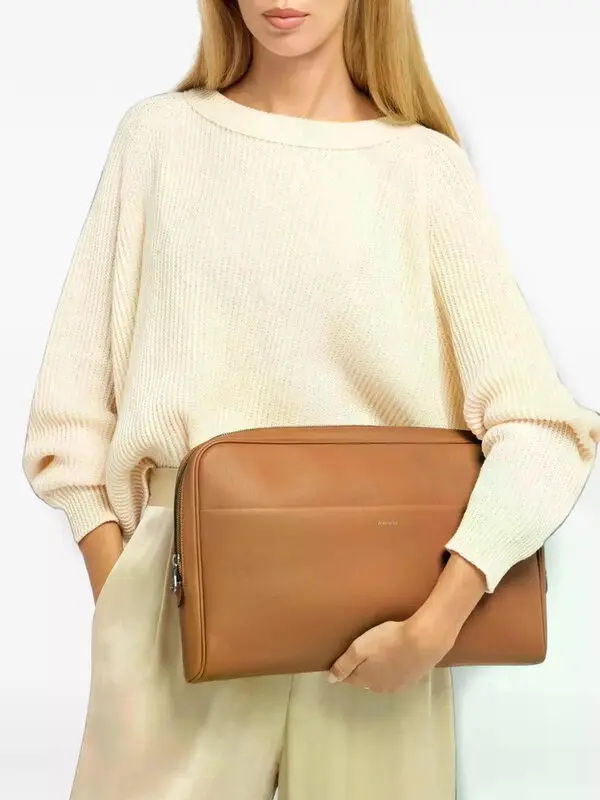 AVITEUR Leather Laptop Case - Brown