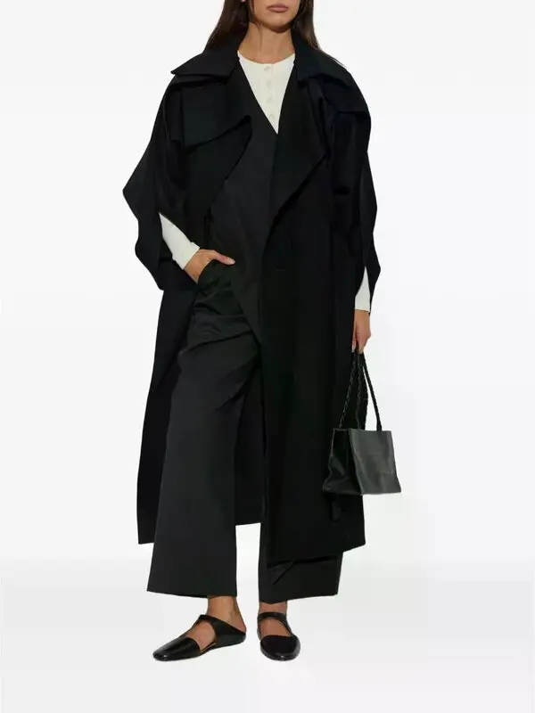 Issey Miyake Belted Layered-lapels Coat