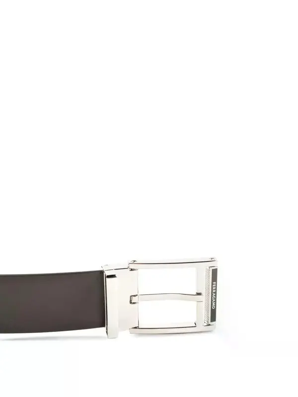 FERRAGAMO Logo-plaque Reversible Leather Belt