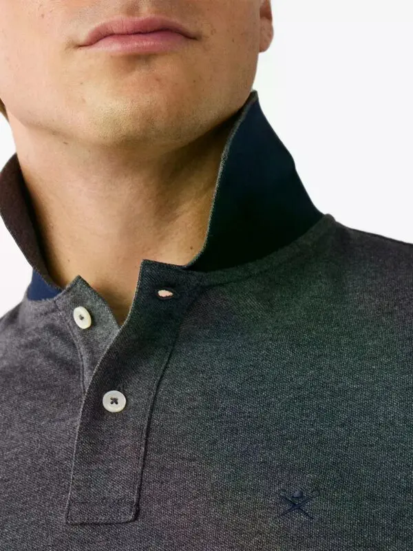 HACKETT  Logo-embroidered Long-sleeve Polo Shirt