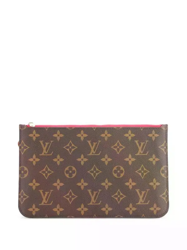 LOUIS VUITTON Neverfull Pochette Monogram Canvas Large Pouch - Brown