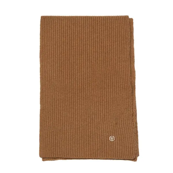 BEL CASHMERE Cashmere Ribbed Scarf Camel - Brown