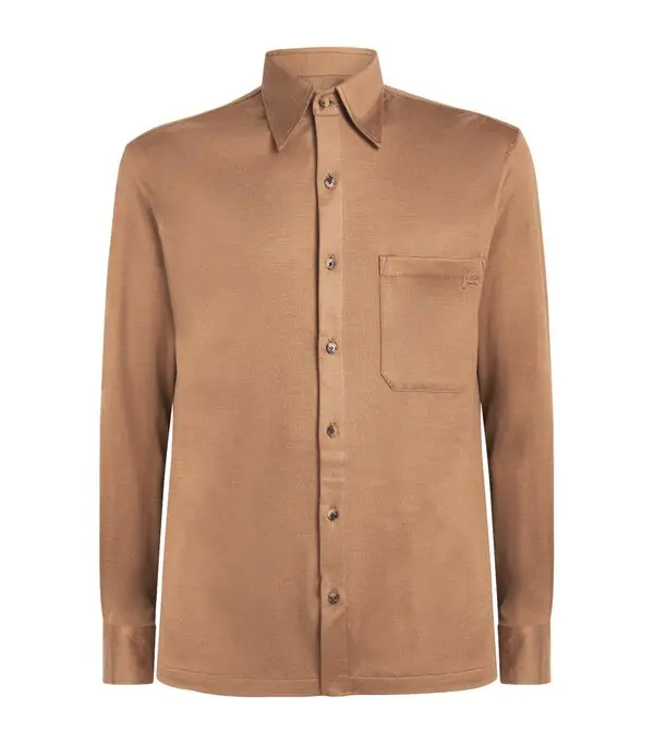 Isaia Silk Jersey Shirt