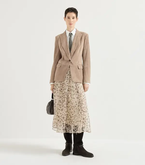 Brunello Cucinelli Suede Monili-detail Blazer