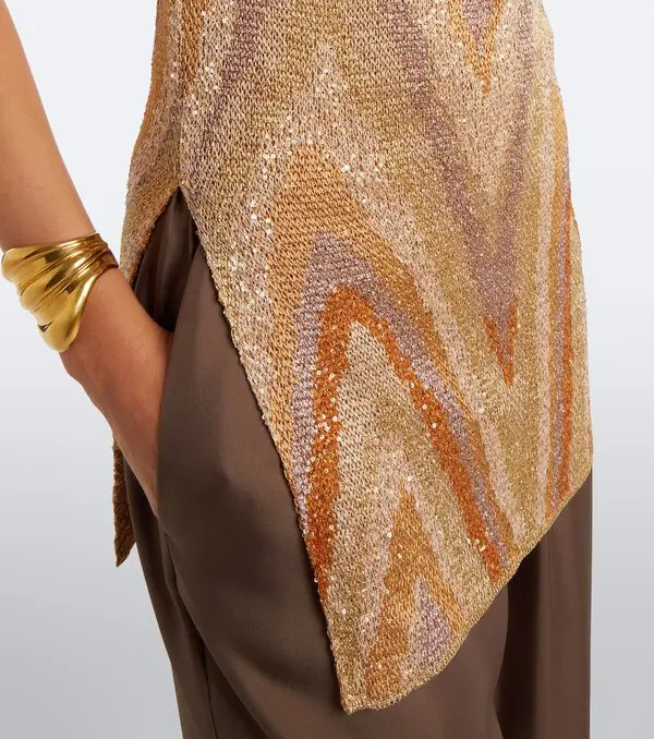 Missoni Zigzag Sequined Lame Top