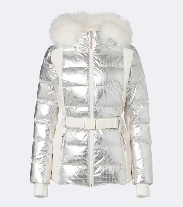 YVES SALOMON Belted Shearling-trimmed Ski Jacket