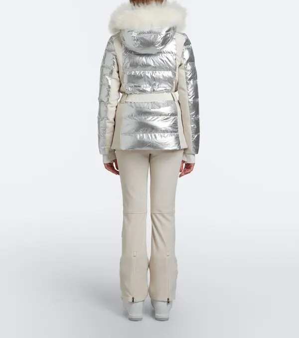 YVES SALOMON Belted Shearling-trimmed Ski Jacket