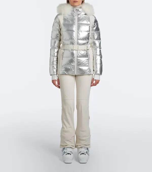 YVES SALOMON Belted Shearling-trimmed Ski Jacket