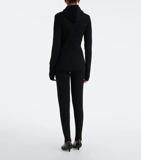 THE FRANKIE SHOP Piuma Ribbed-knit Wool Stirrup Leggings