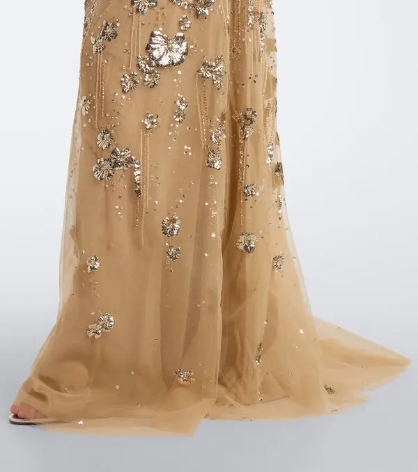 GEORGES HOBEIKA Embellished Tulle Gown