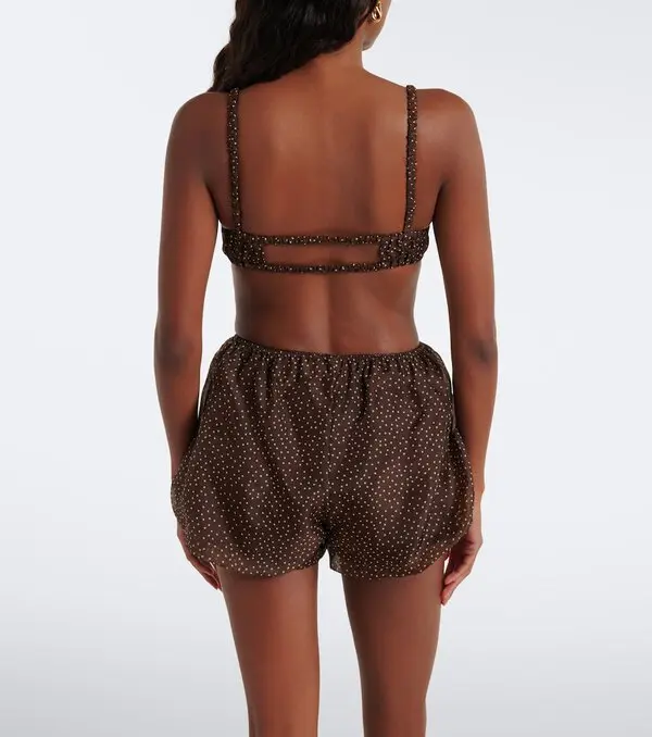 SIR. Polka-dot Silk Organza Shorts