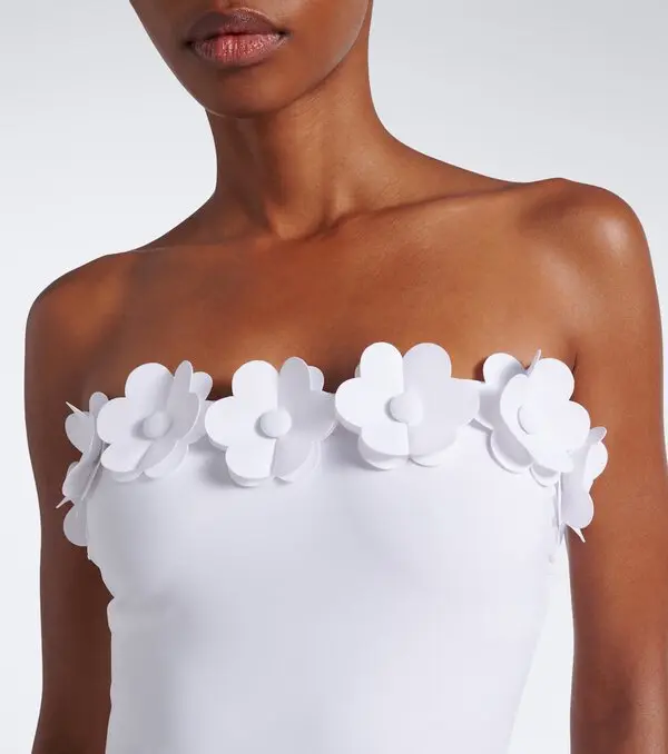 KARLA COLLETTO Juliet Floral-applique Swimsuit - White