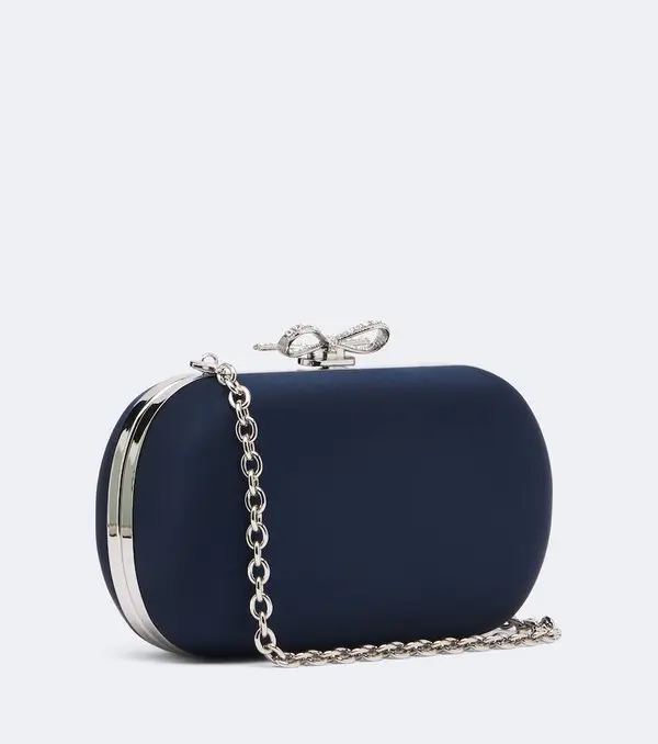 SELF-PORTRAIT Crystal-embellished Satin Clutch