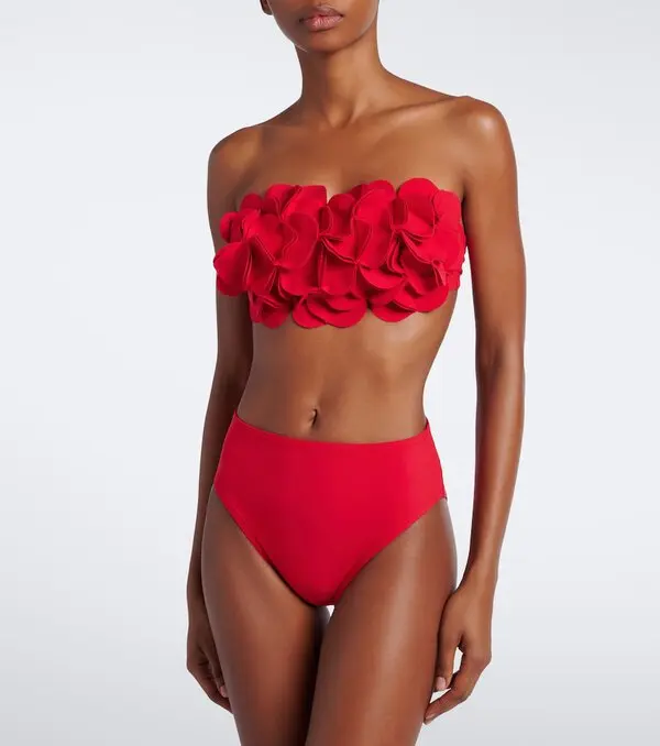 KARLA COLLETTO Tess Floral-applique Bandeau Bikini Top