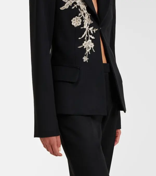 Alexander McQueen Beaded Embroidered Wool Blazer