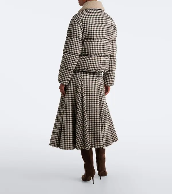 Brunello Cucinelli Checked Alpaca And Wool-blend Midi Skirt