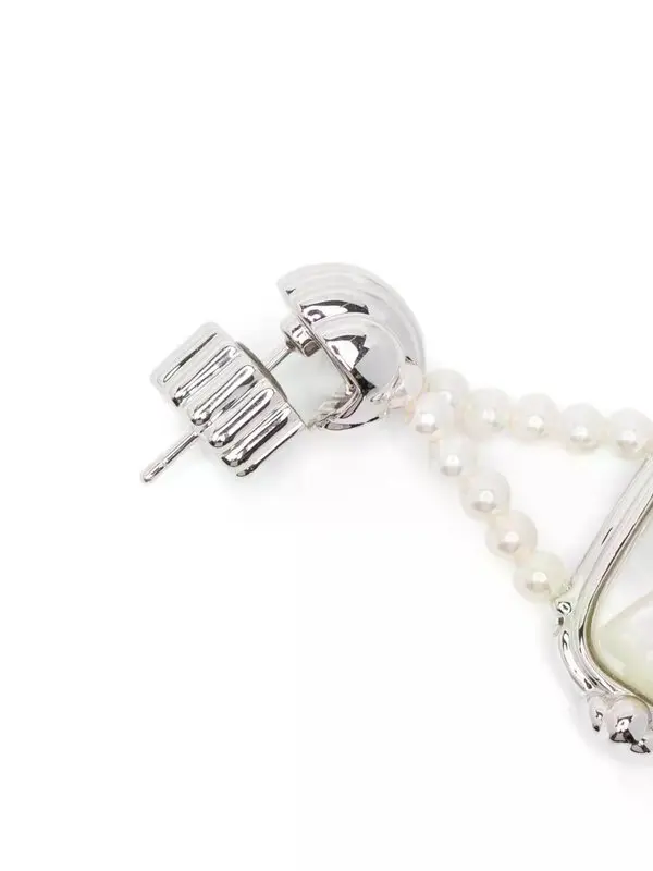 SHUSHU/TONG Bow-motif Faux-pearl Drop Earrings - Silver
