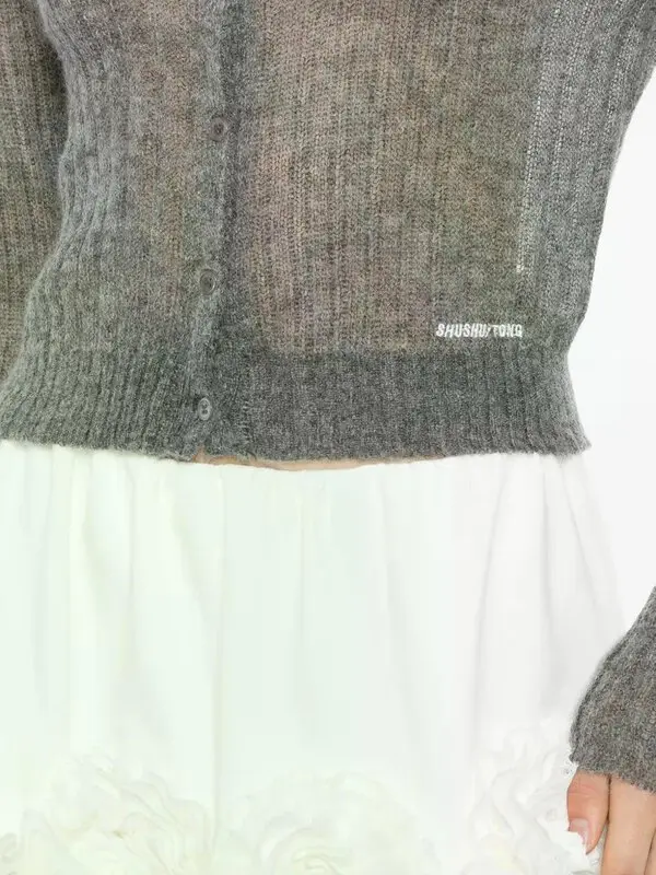 SHUSHU/TONG Floral Embellished Cardigan