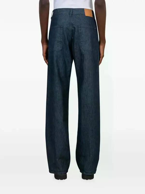 ANOTHER ASPECT Striped Straight-leg Jeans