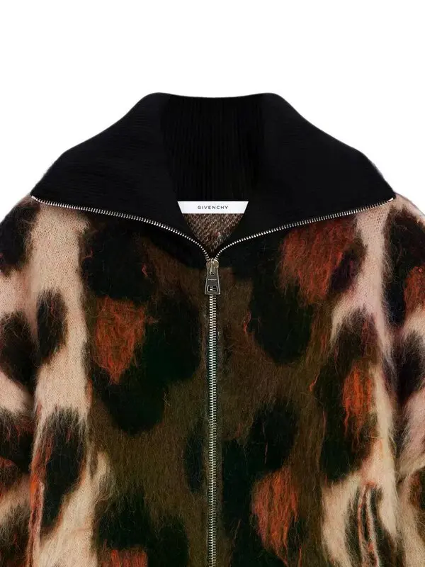 Givenchy Blouson In Brushed Leopard Jacquard
