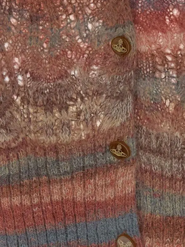 VIVIENNE WESTWOOD Cropped Mohair-blend Cardigan With Zig-zag Pattern