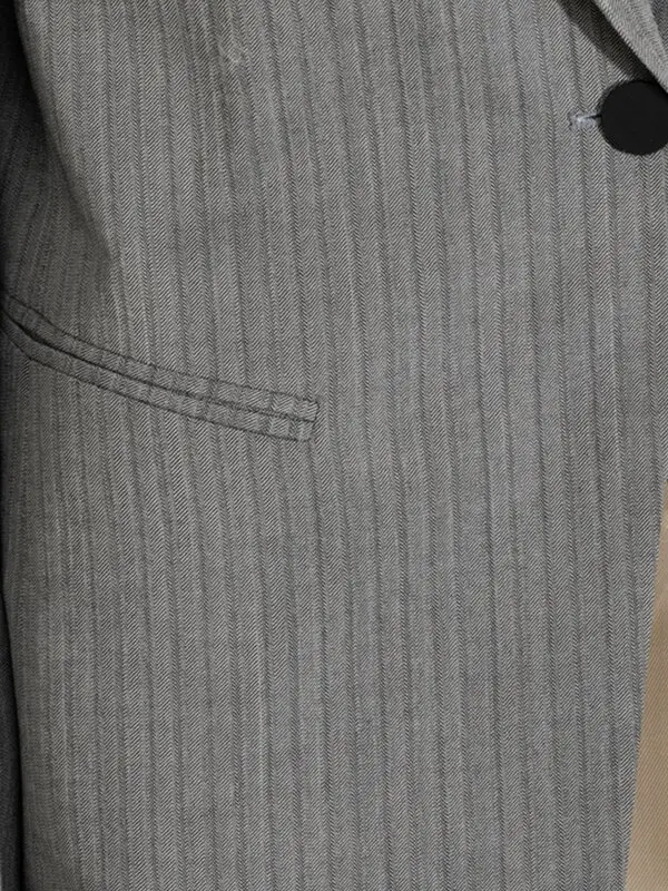 Alberta Ferretti Single-breasted Chevron Wool Blend Blazer