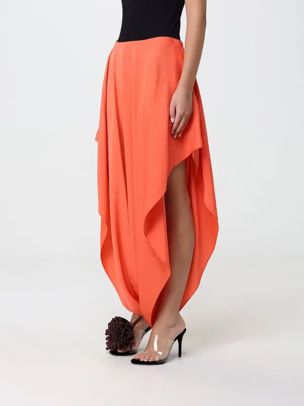 Alaïa Asymmetric Long Skirt In Cady With Elasticated Waist