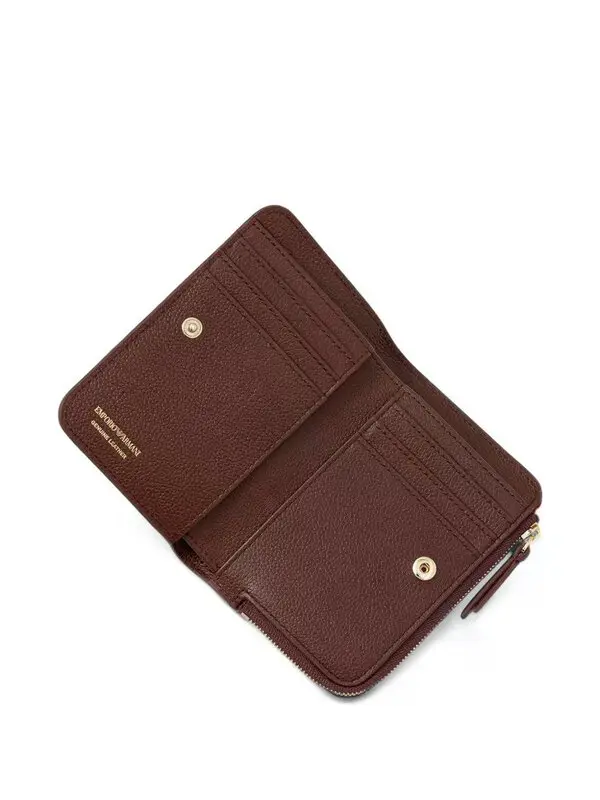 Emporio Armani Textured Leather Billfold Wallet With Zip-around Closure